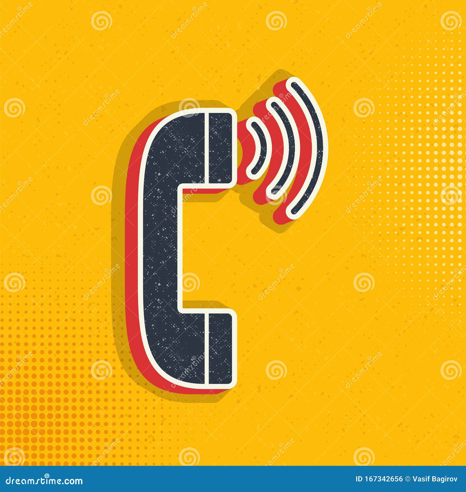Communication Pop Art, Retro Icon. Vector Illustration of Pop Art Style ...