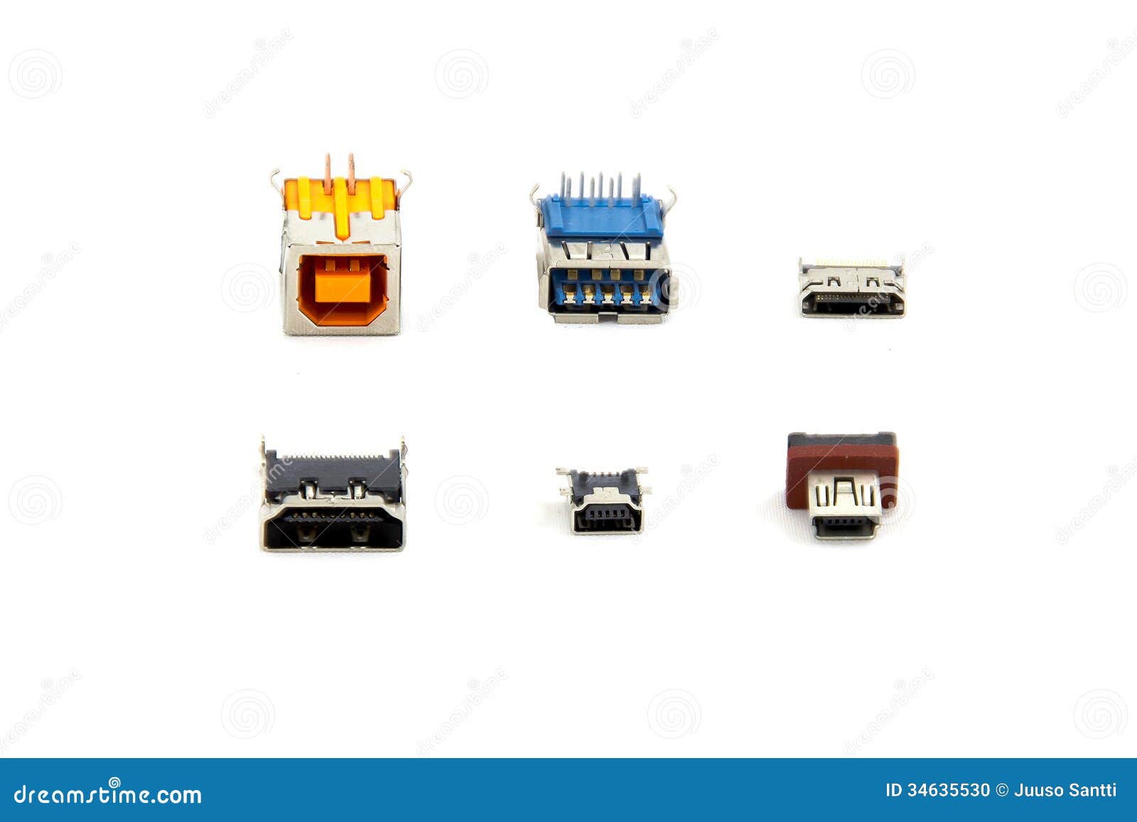 6 Communication Port Connectors Stock Photo - Image of digital, mico ...