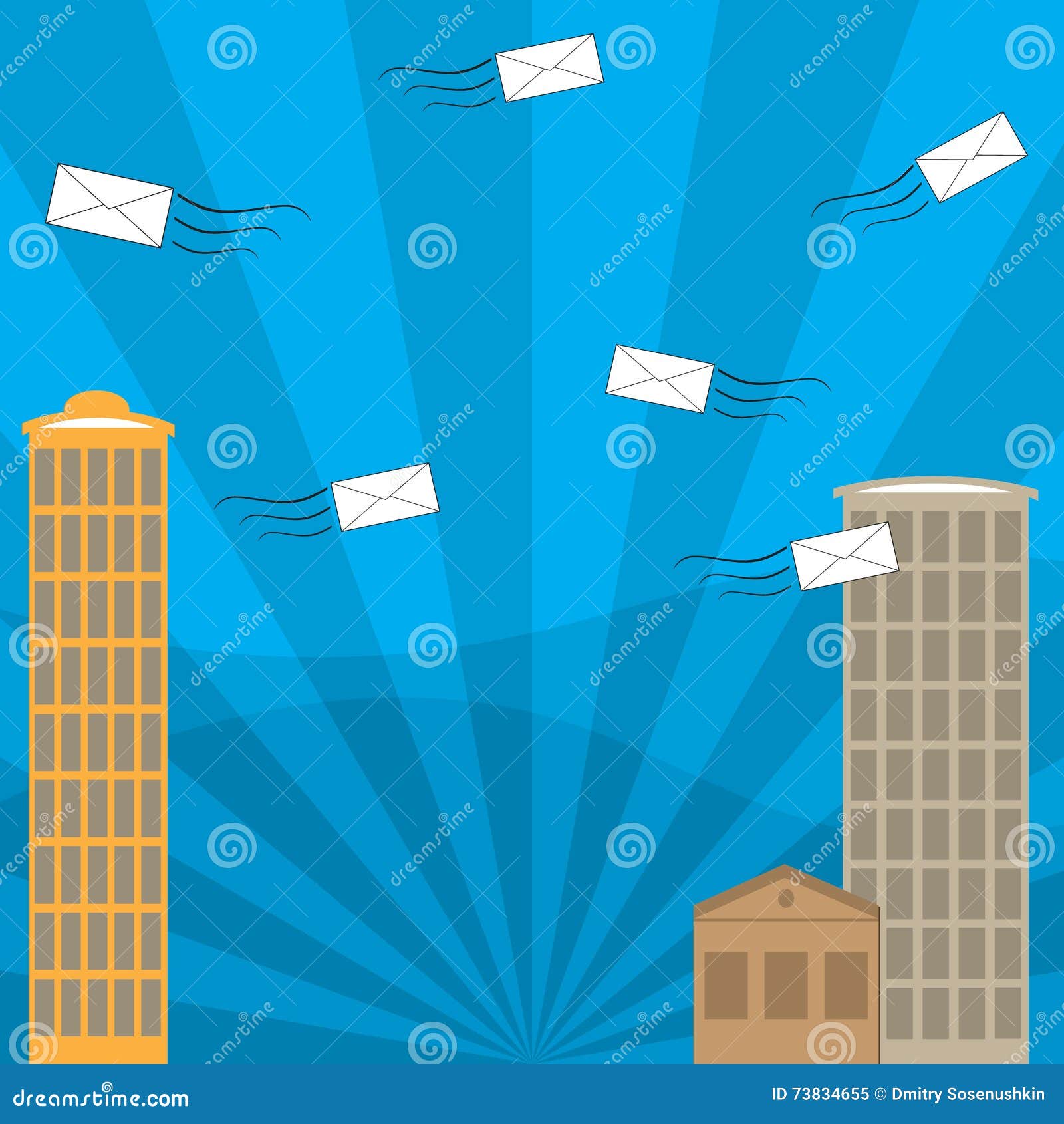 Communication with Postal Envelope Stock Vector - Illustration of ...