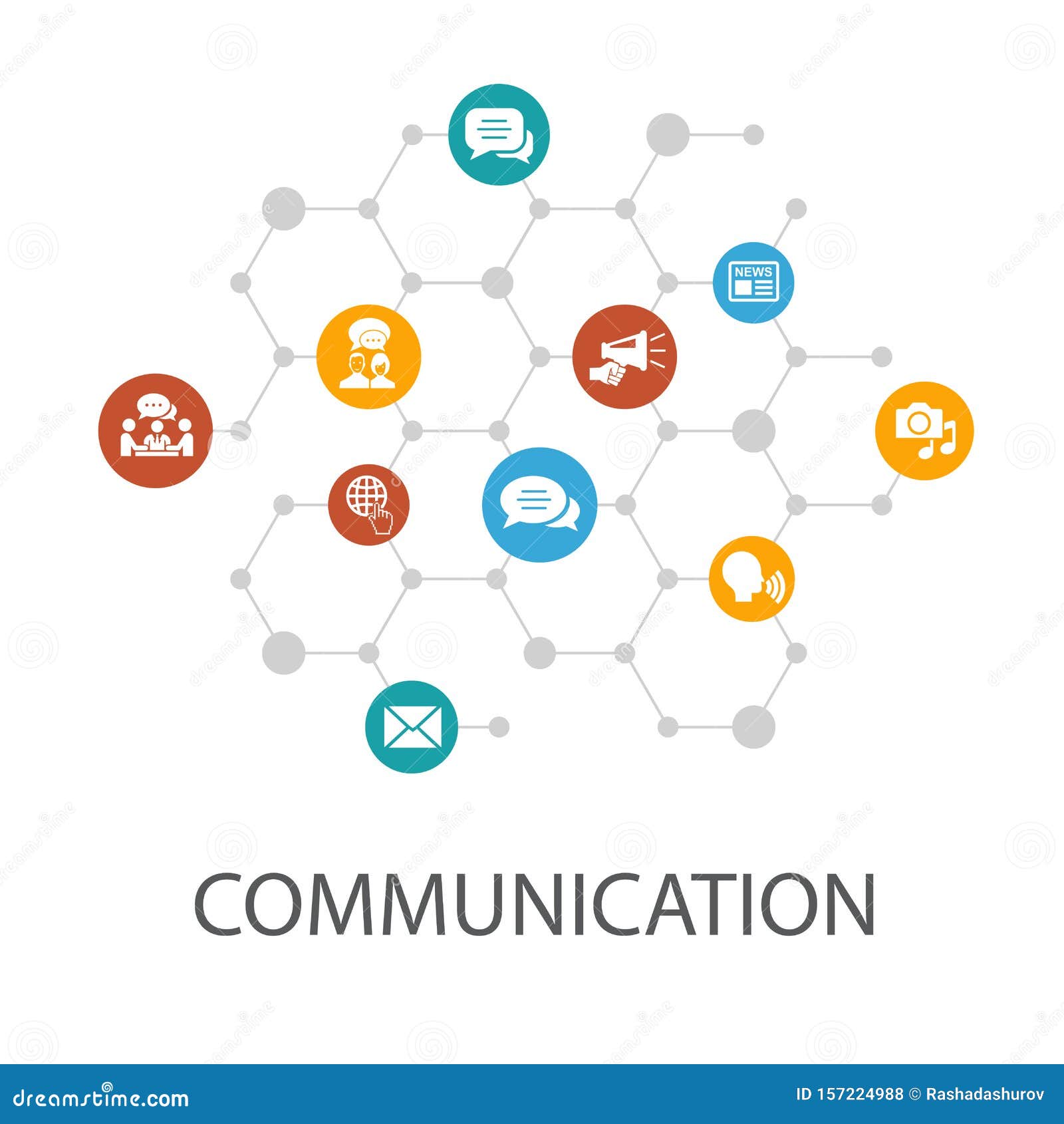 Communication Presentation Template Stock Vector - Illustration of ...