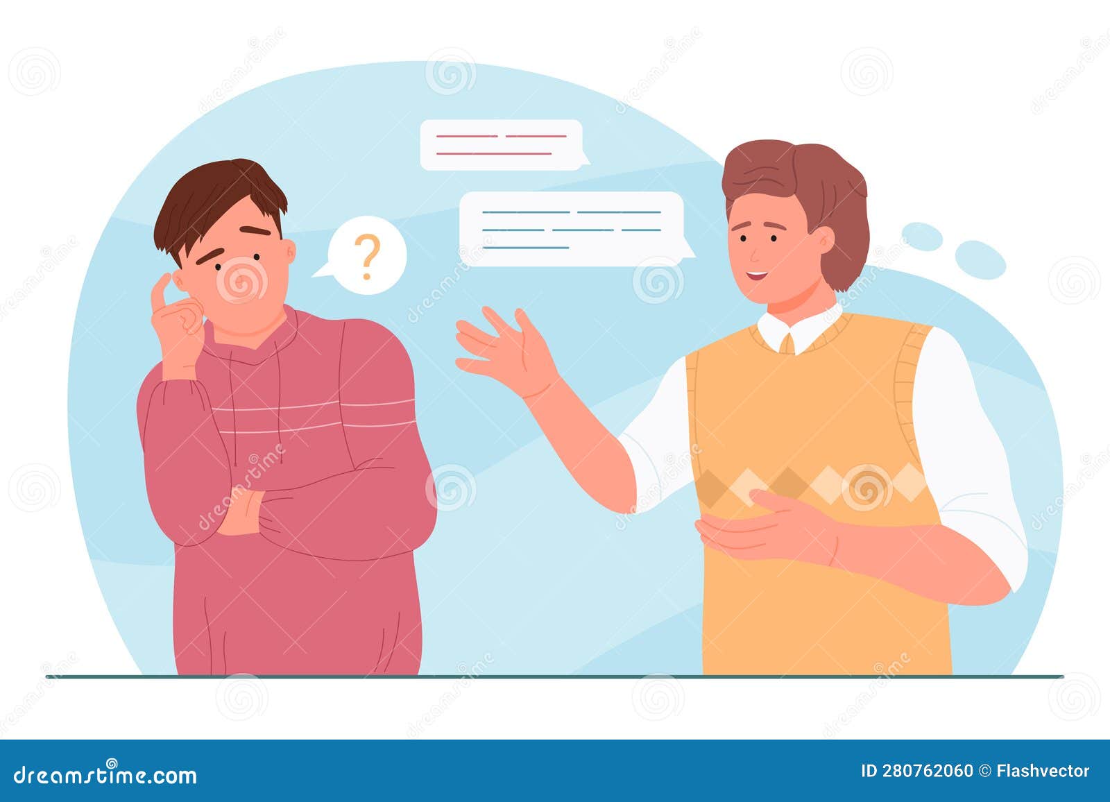 Communication Problem of People, Two Characters Talking with ...