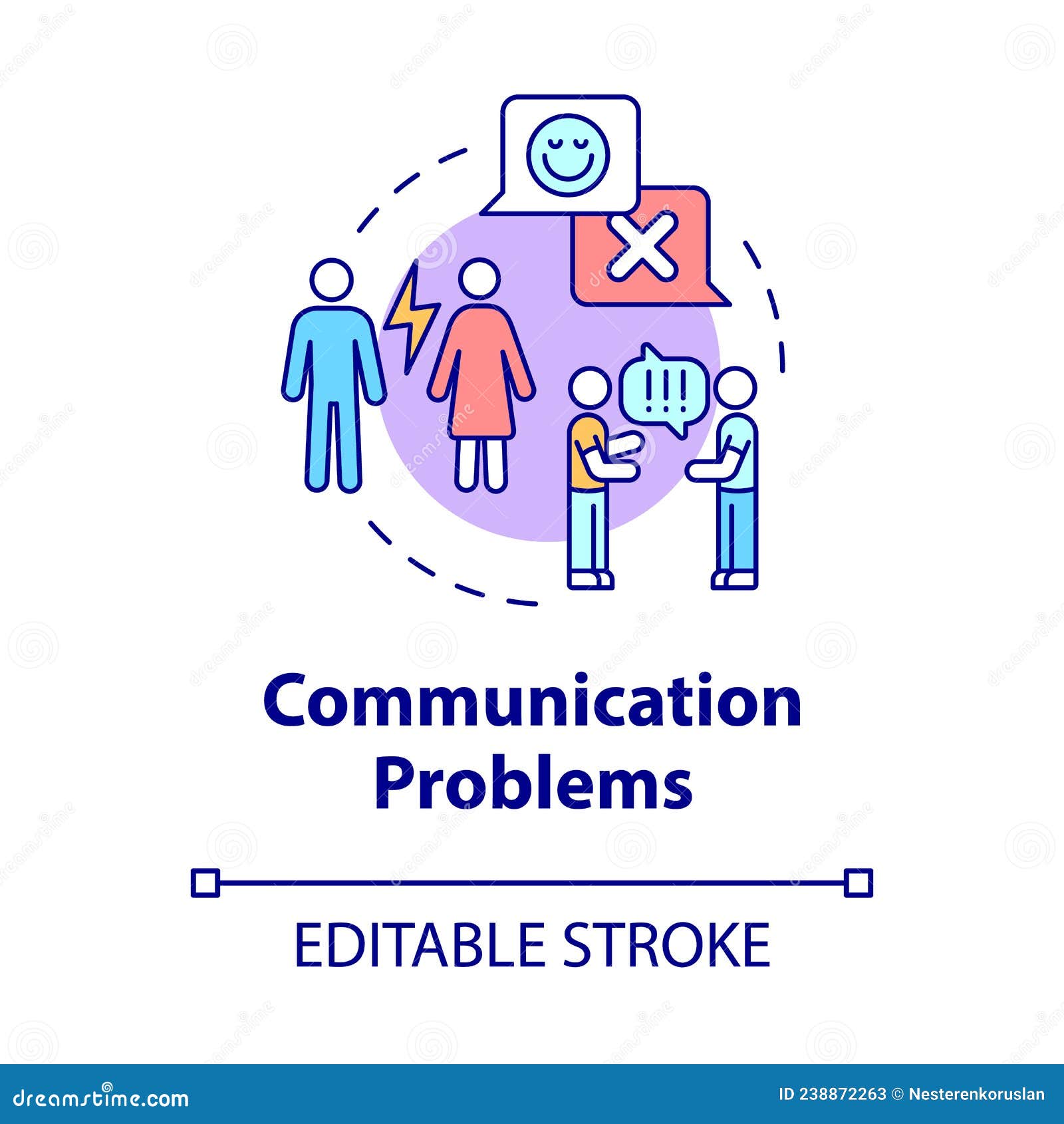 Communication Problems Concept Icon Stock Vector - Illustration of ...
