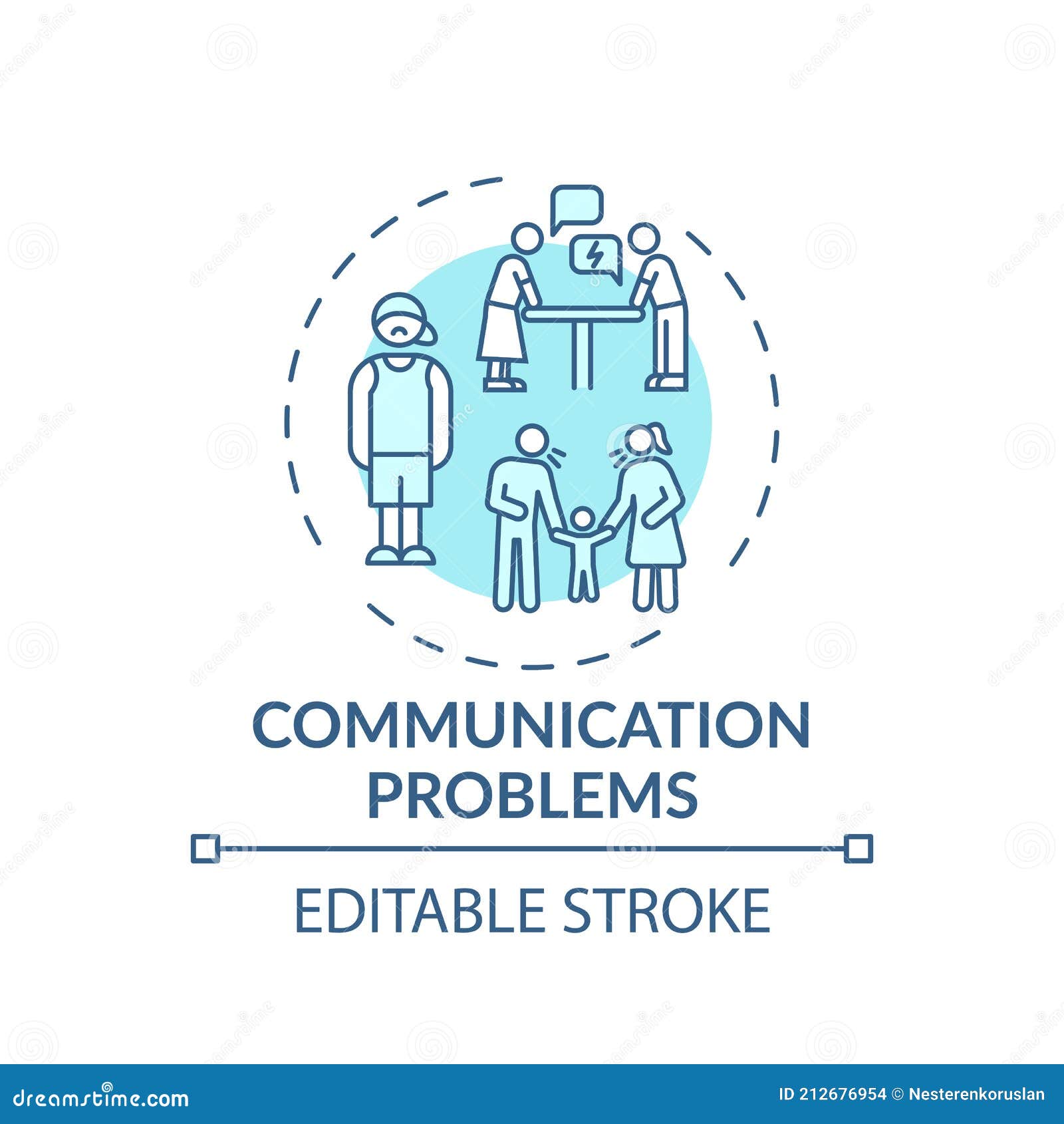 Communication Problems Concept Icon Stock Vector - Illustration of ...