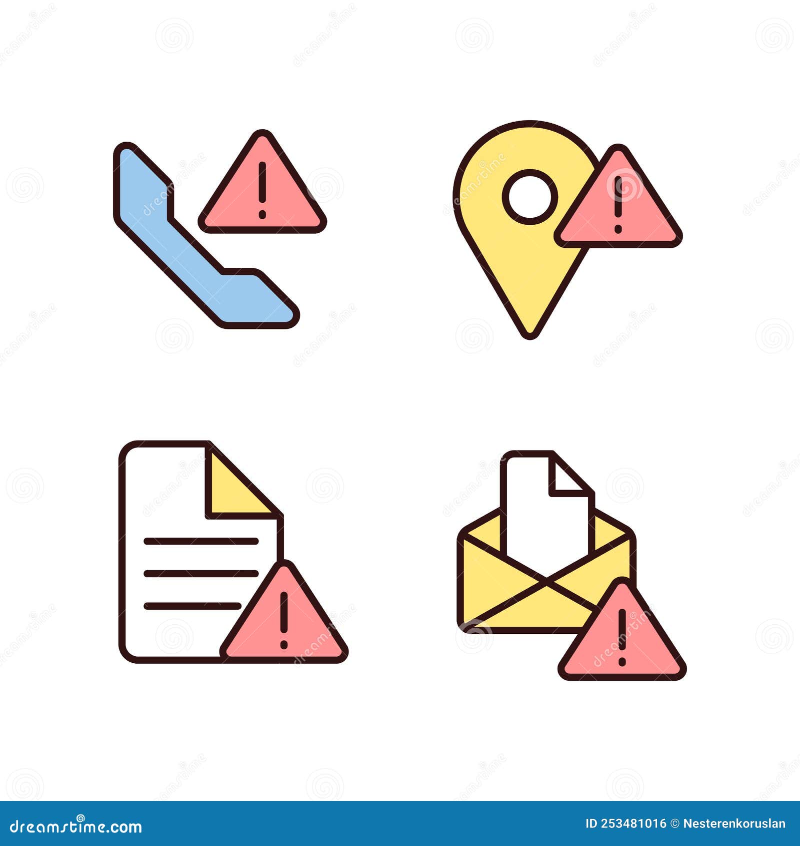 Communication Problems Pixel Perfect RGB Color Icons Set Stock Vector ...
