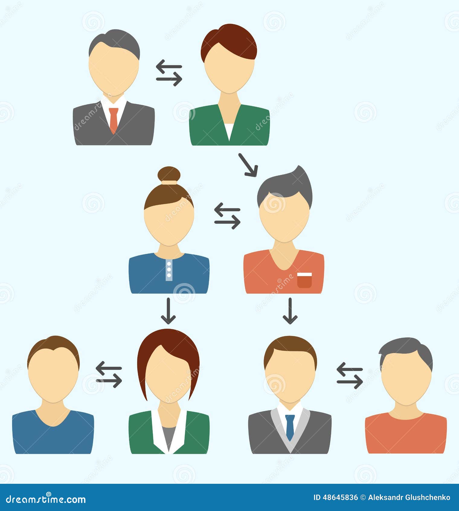 Communication Process with Avatars Isolated on Blue Stock Vector ...
