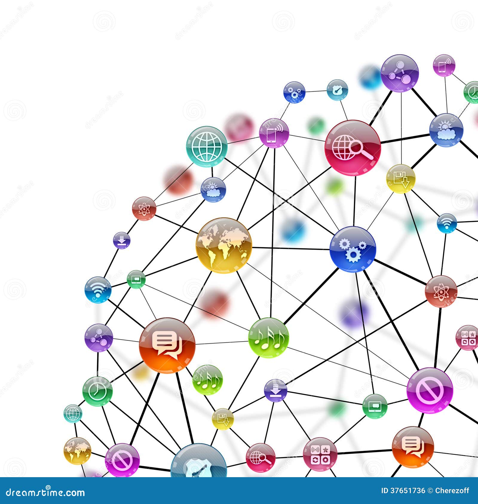 Communication between Program Icons Stock Illustration - Illustration ...