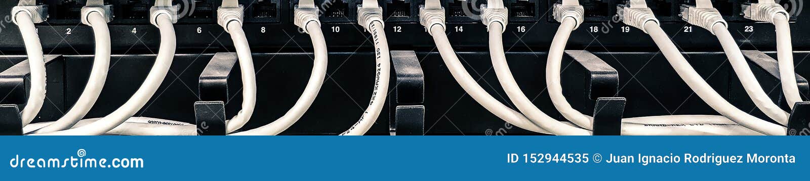 Communication Rack, Switches and Cables in the Server Room. Data Stock ...