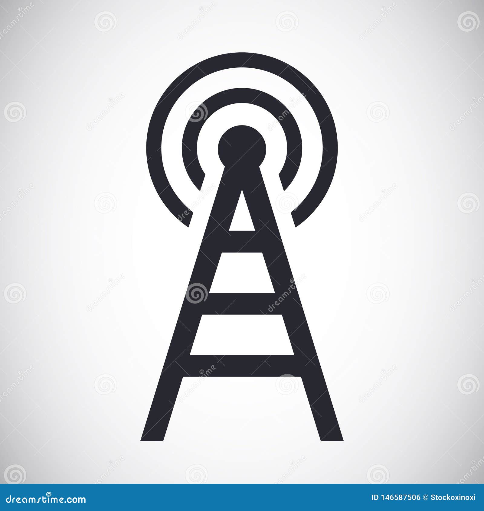 Communication Radio Transmission Tower Vector Icon Stock Vector ...