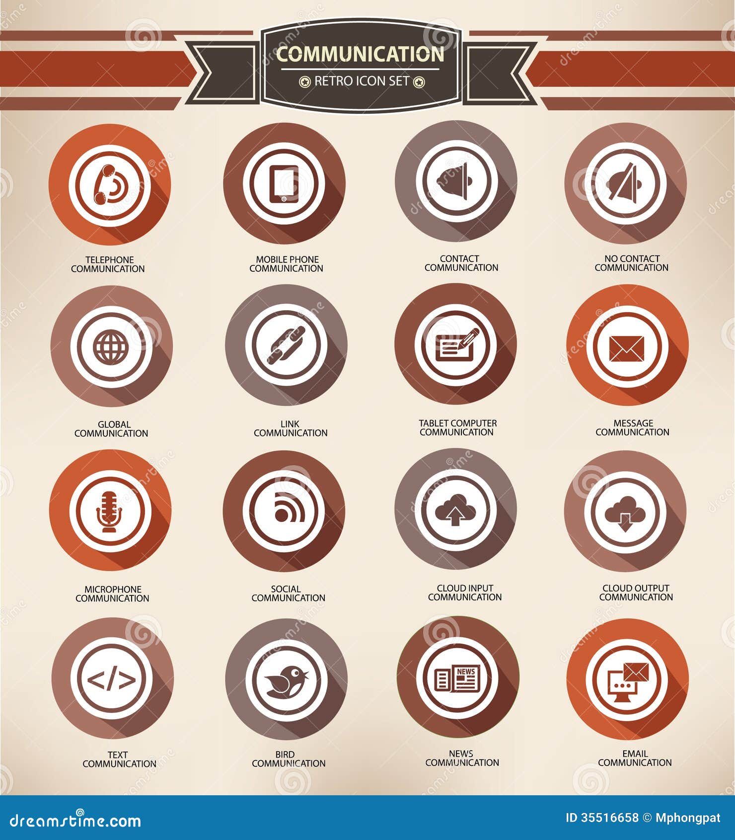 Communication,retro Buttons Stock Vector - Illustration of arrow ...