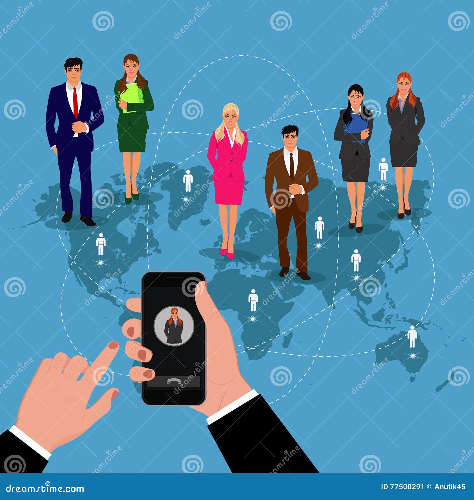 Communication, Roaming Concept, Vector Illustration Stock Vector ...