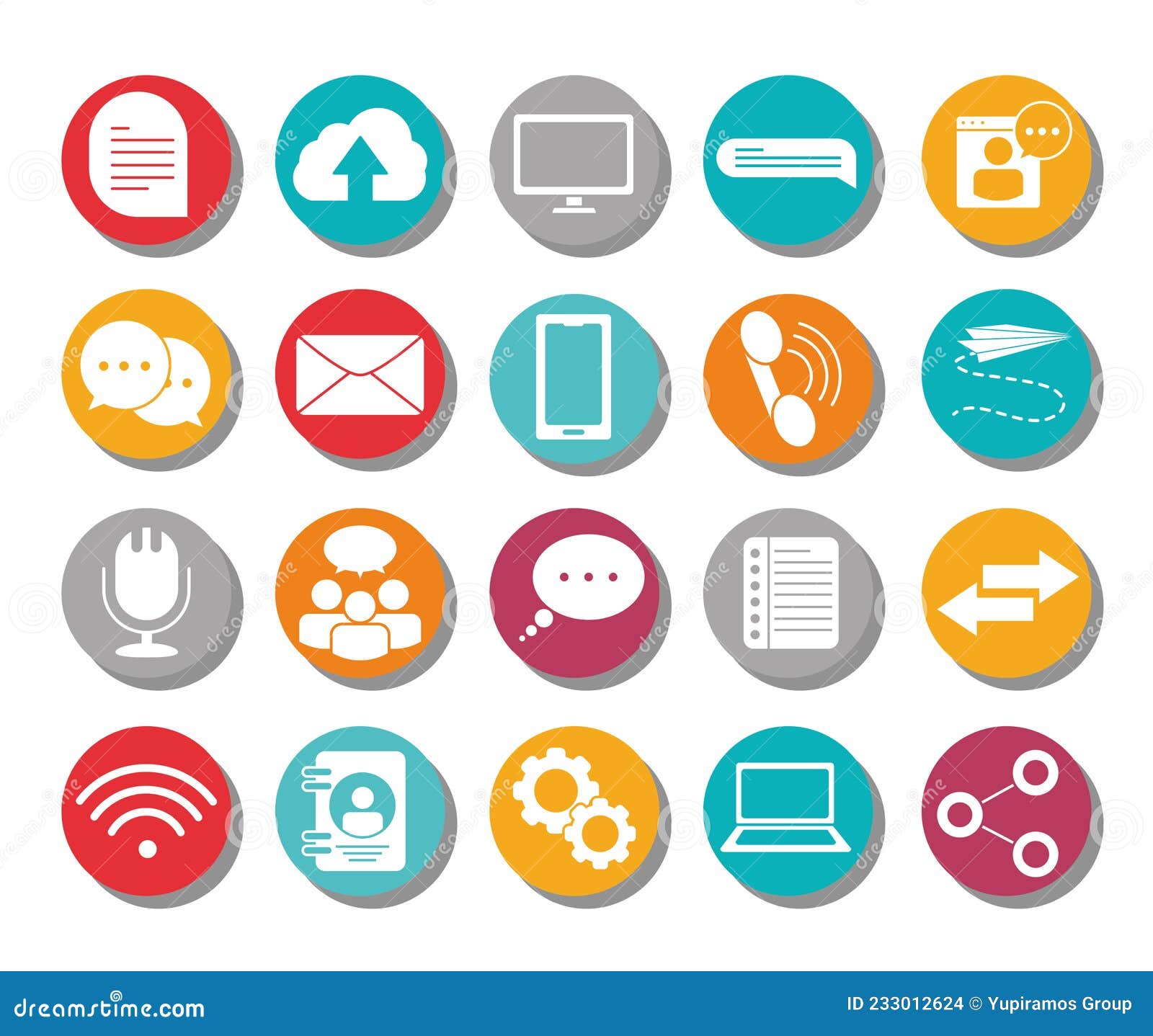 Communication round icons stock vector. Illustration of template ...