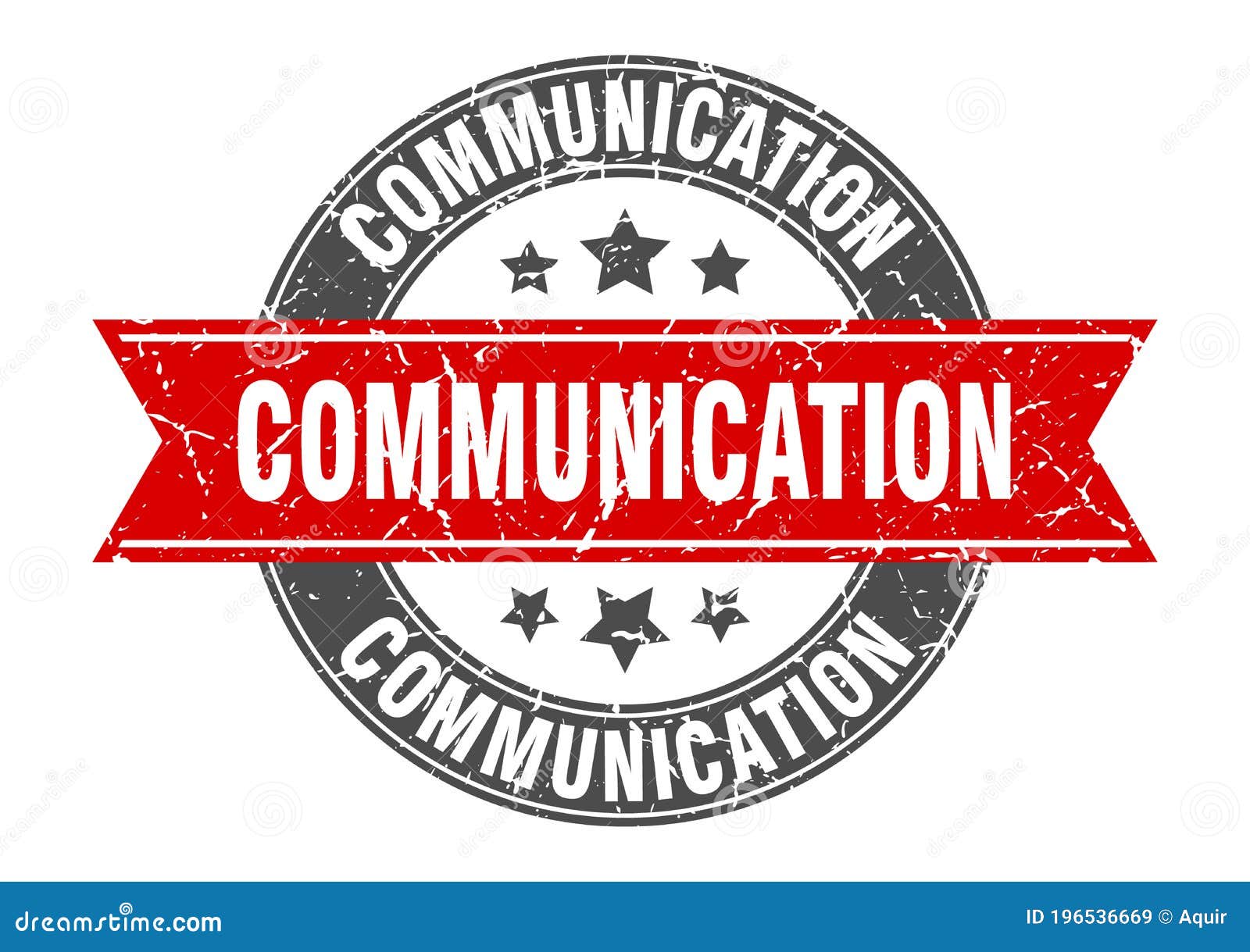 Communication Round Stamp with Ribbon. Label Sign Stock Vector ...