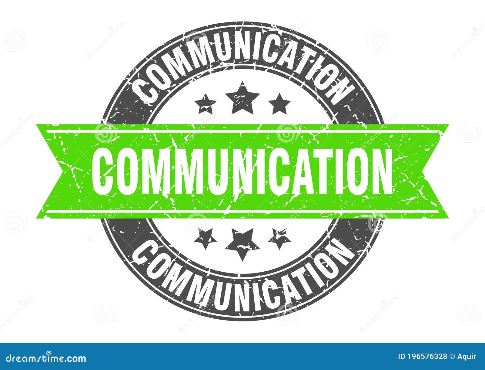 Communication Round Stamp with Ribbon. Label Sign Stock Vector ...