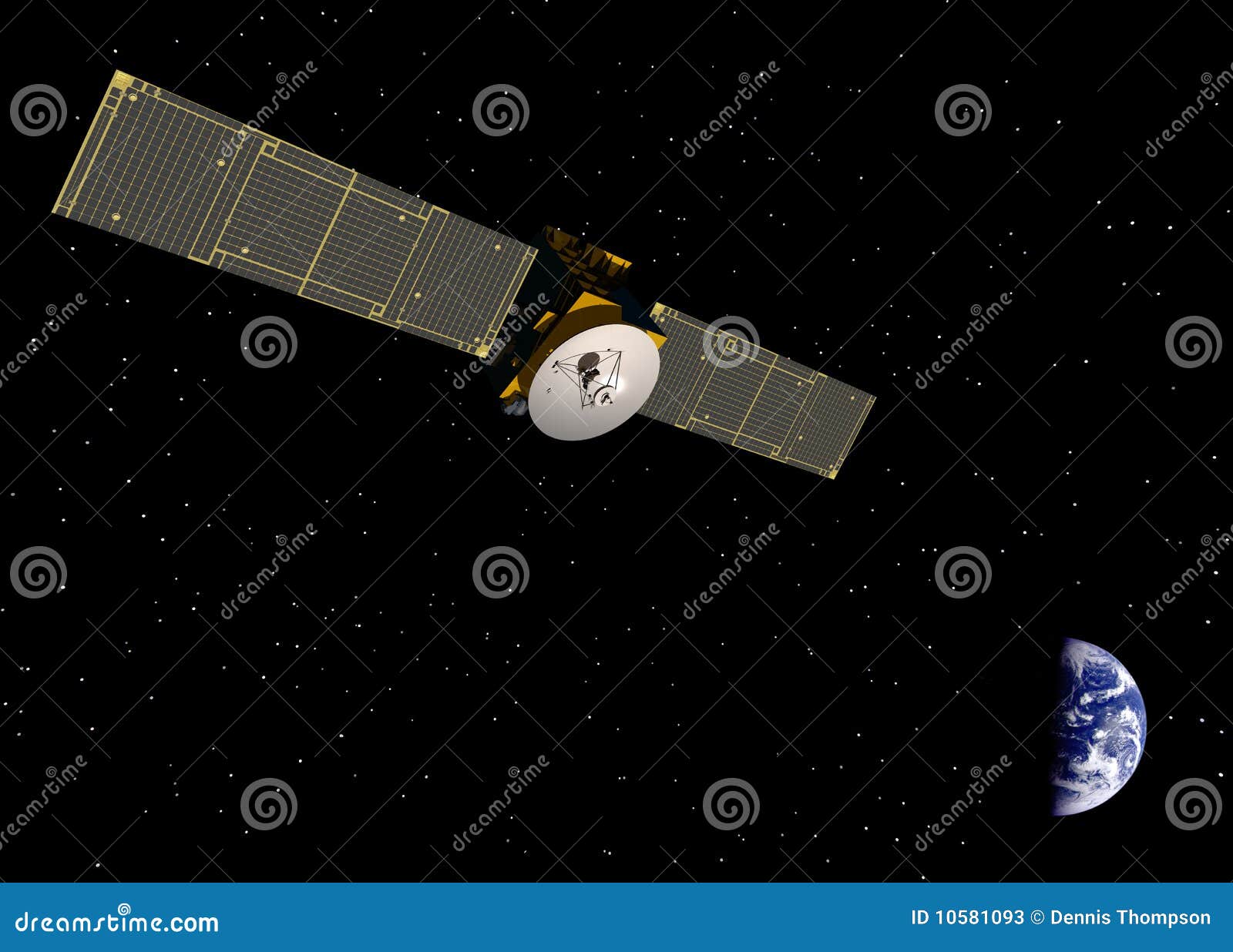 Orbiting High Tech Communication Space Satellite Telecommunication ...