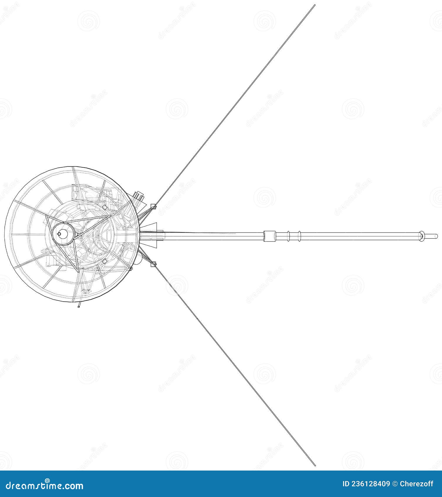 Communication Satellite Concept Outline Stock Illustration ...