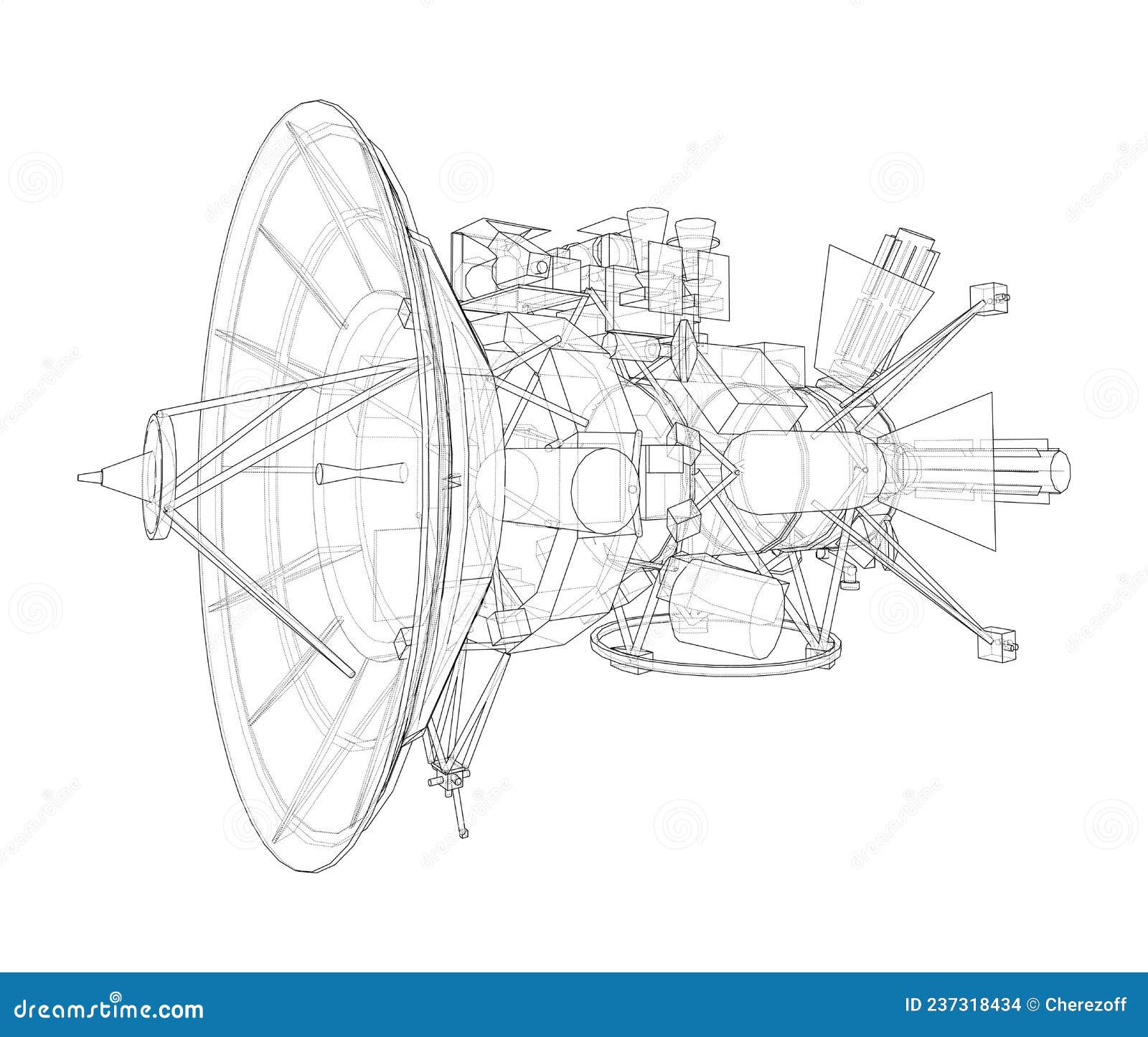 Communication Satellite Concept Outline Stock Illustration ...