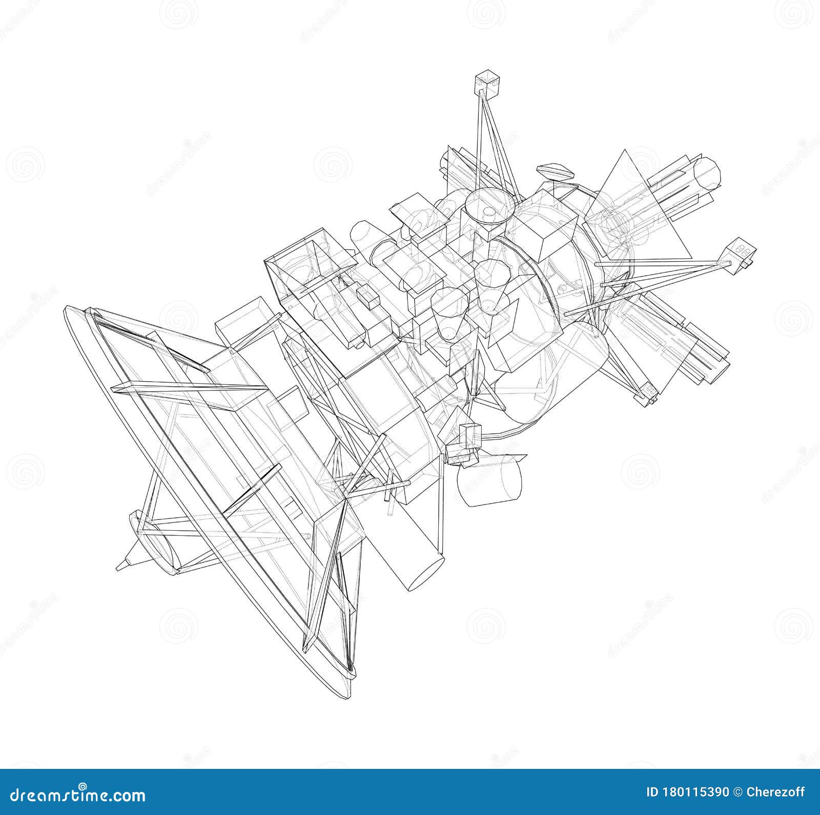 Communication Satellite Concept Outline. Vector Stock Vector ...