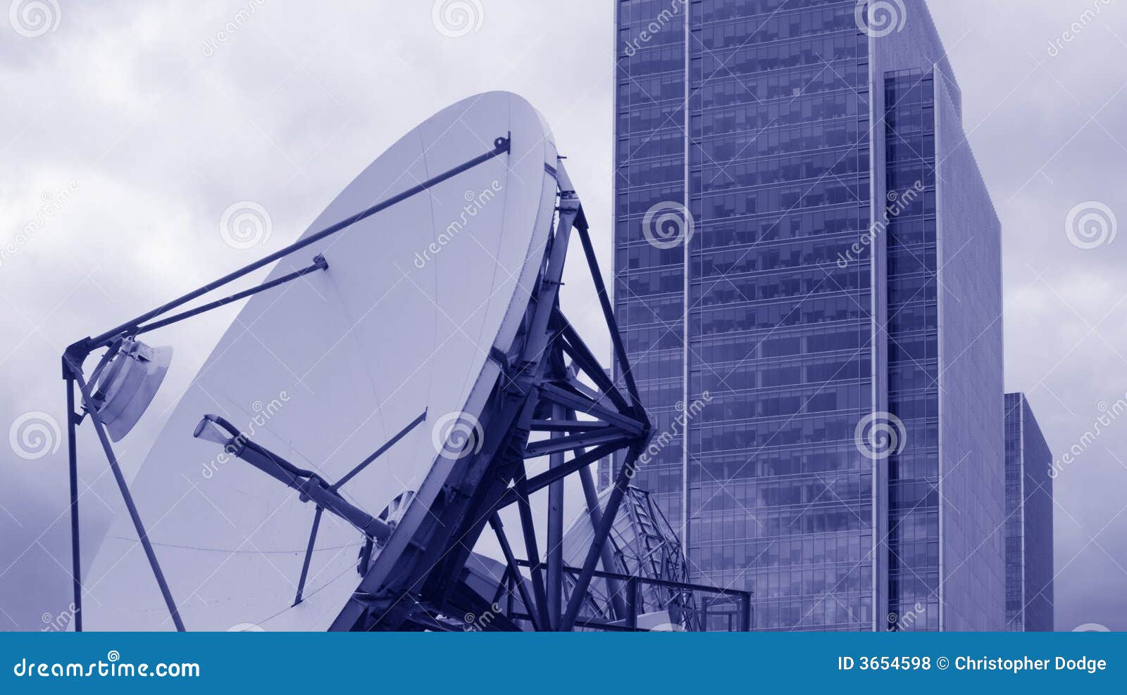 Communication Satellite and Office Building Stock Photo - Image of ...
