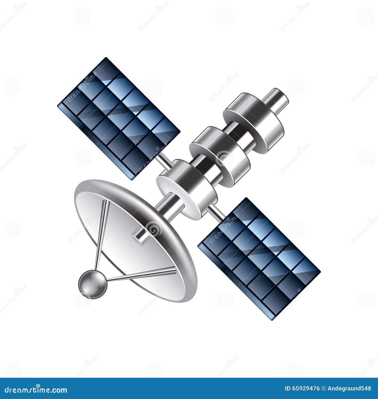 Communication Satellite on White Vector Stock Vector - Illustration of ...