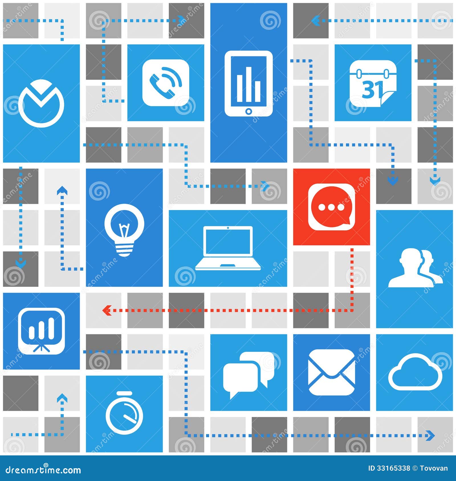 Communication Scheme with Color Tiles Stock Vector - Illustration of ...