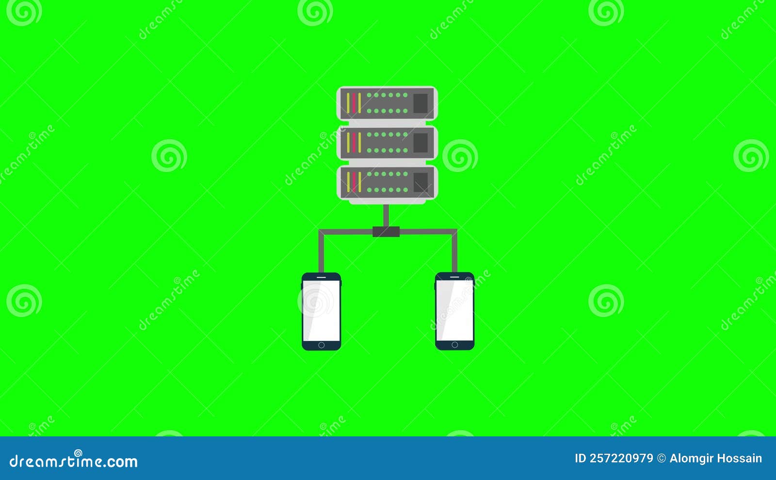 Communication Server Network Icon, Mobile Server Connection Loop Animation with Alpha Channel ...