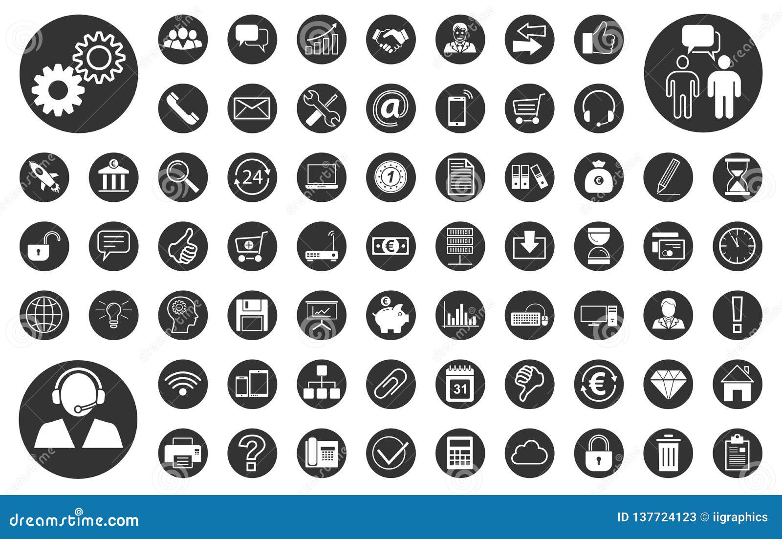 Communication Service Icons Stock Vector - Illustration of customer ...
