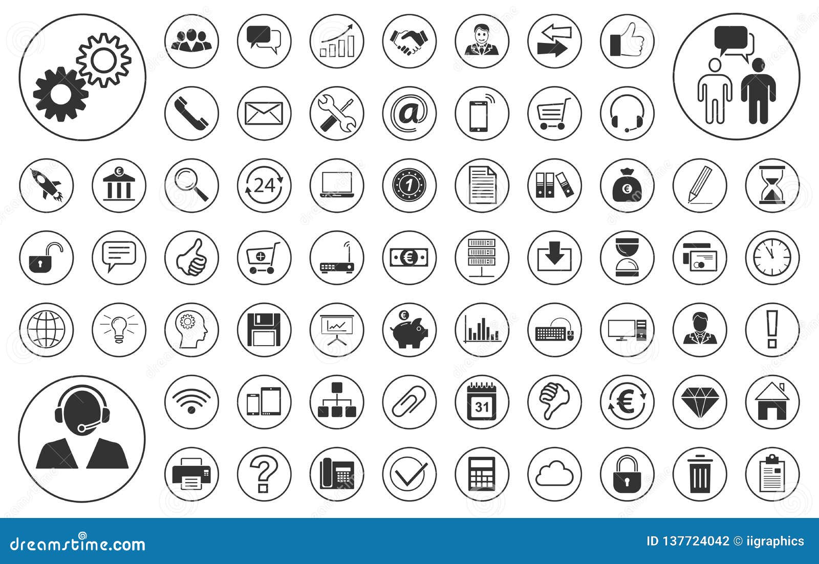 Communication Service Icons Stock Vector - Illustration of computer ...