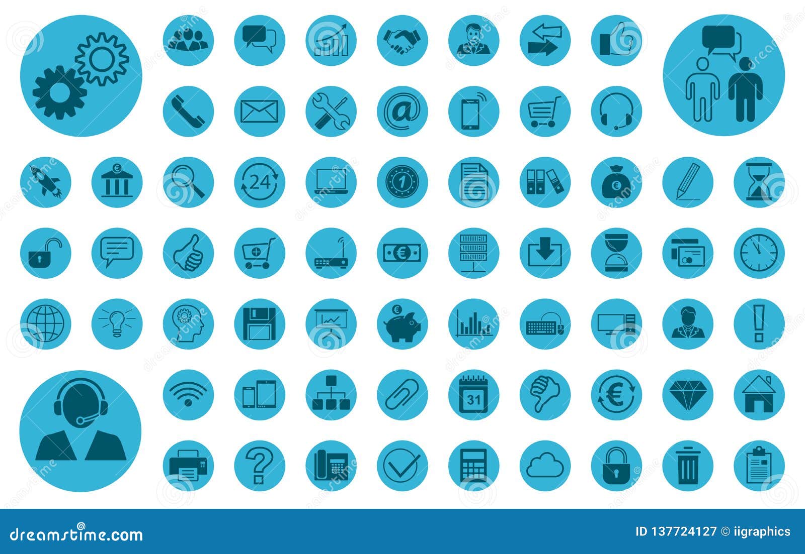 Communication Service Icons Stock Illustration - Illustration of mobile ...