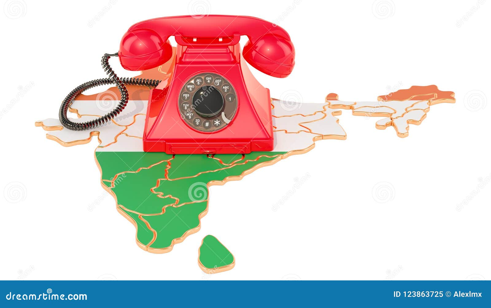 Communication Services in India, 3D Rendering Stock Illustration ...
