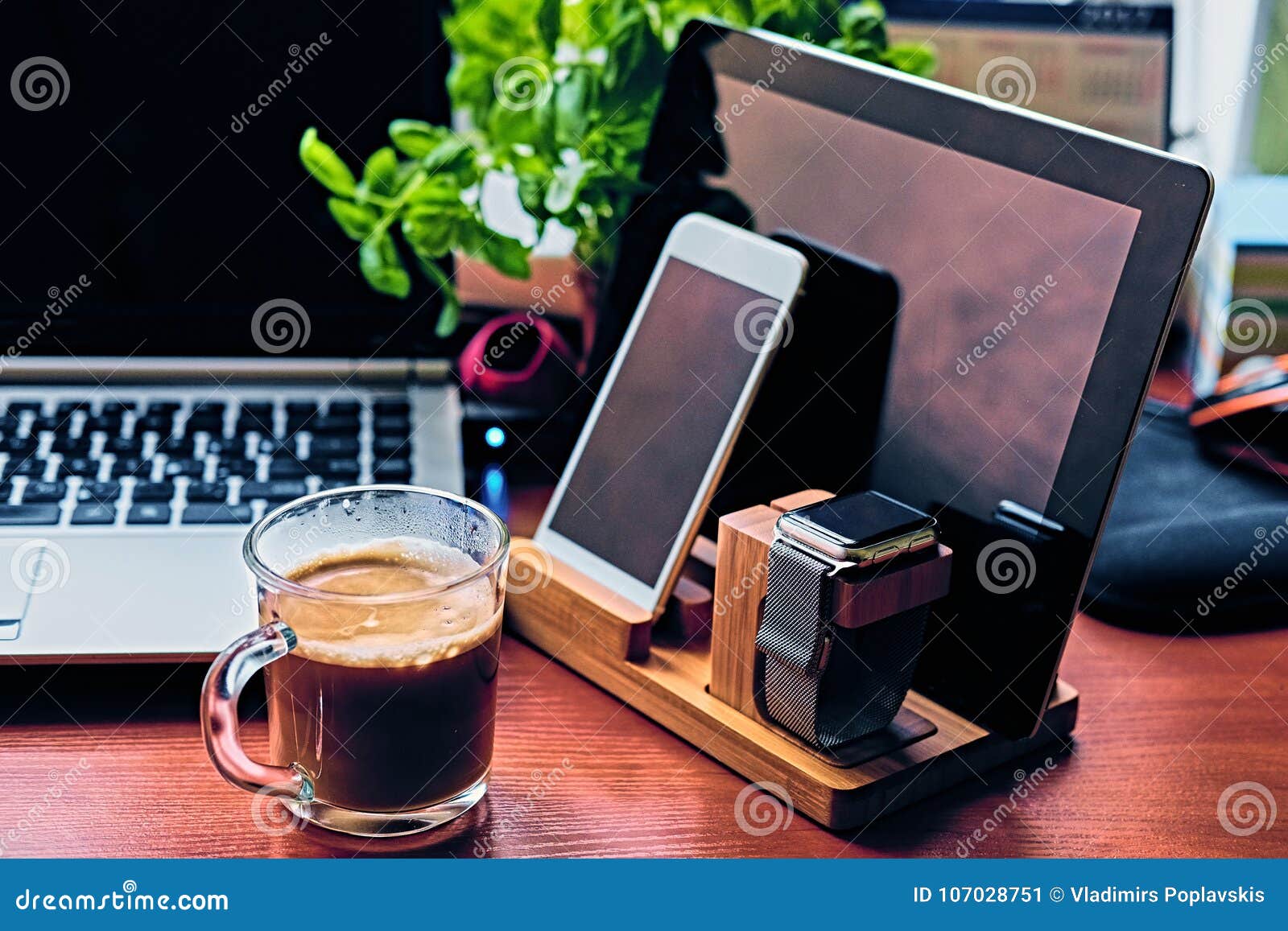 Communication Set with Smart Watch, Tablet PC, Computer and a Cu Stock ...
