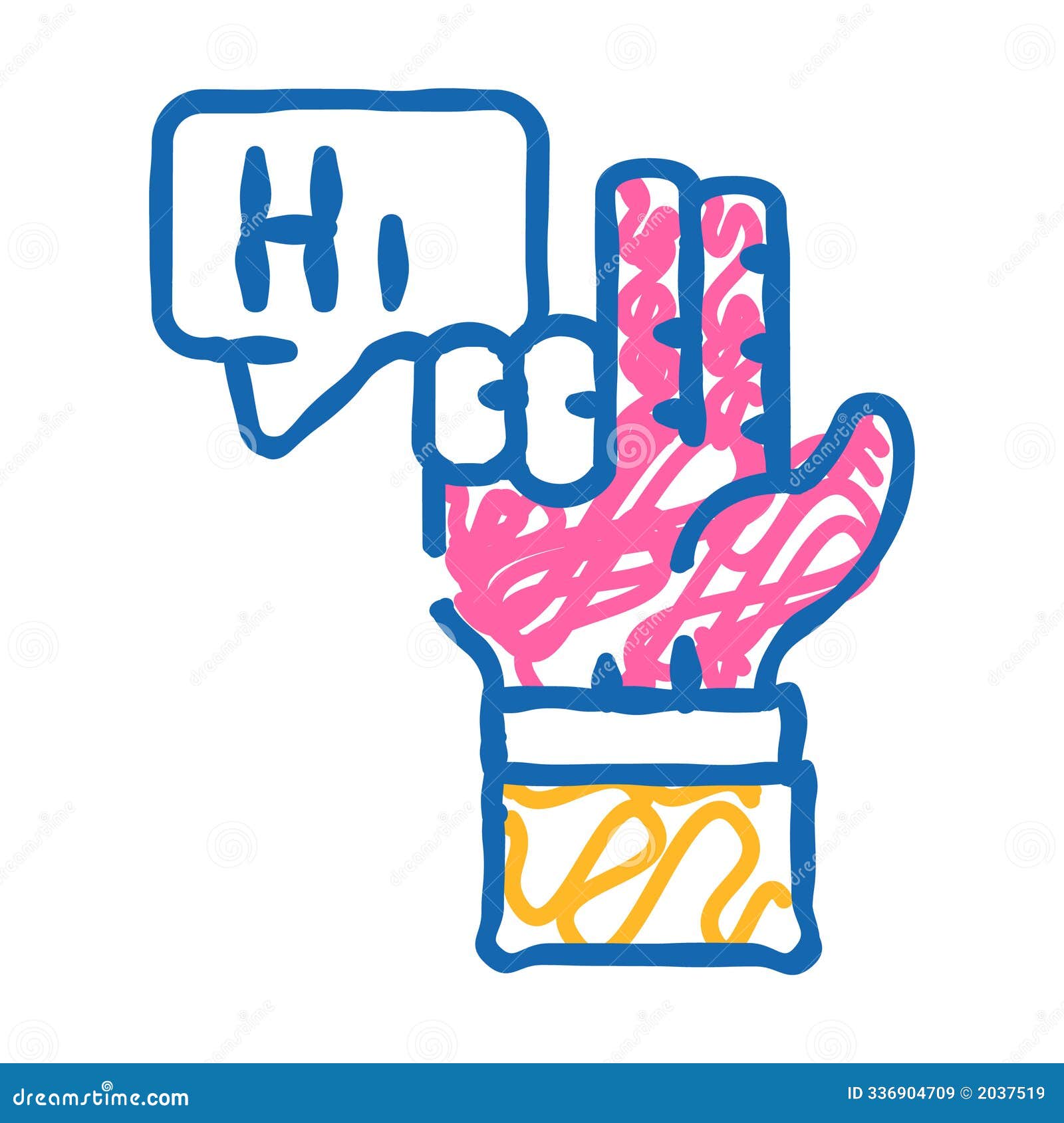 Communication in Sign Language Icon Doodle Illustration Stock ...
