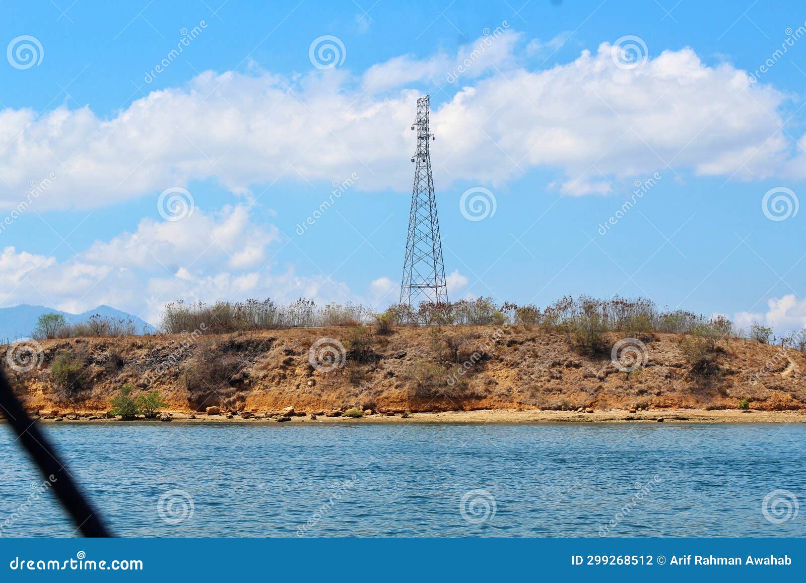 The Communication Signal Tower Rises High into the Sky during the Hot ...