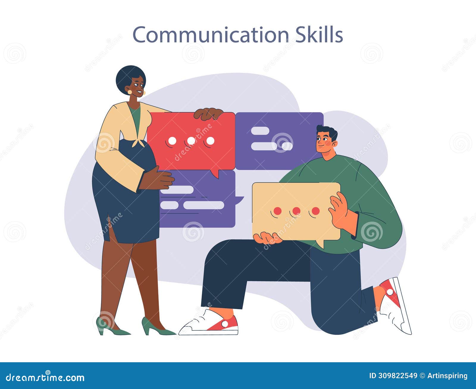 Communication Skills Concept. Stock Vector - Illustration of conveyance ...