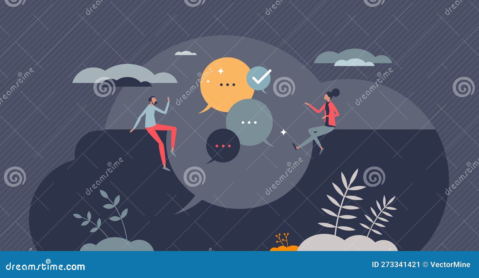 Communication Skills with Effective Talking Ability Tiny Person Concept ...