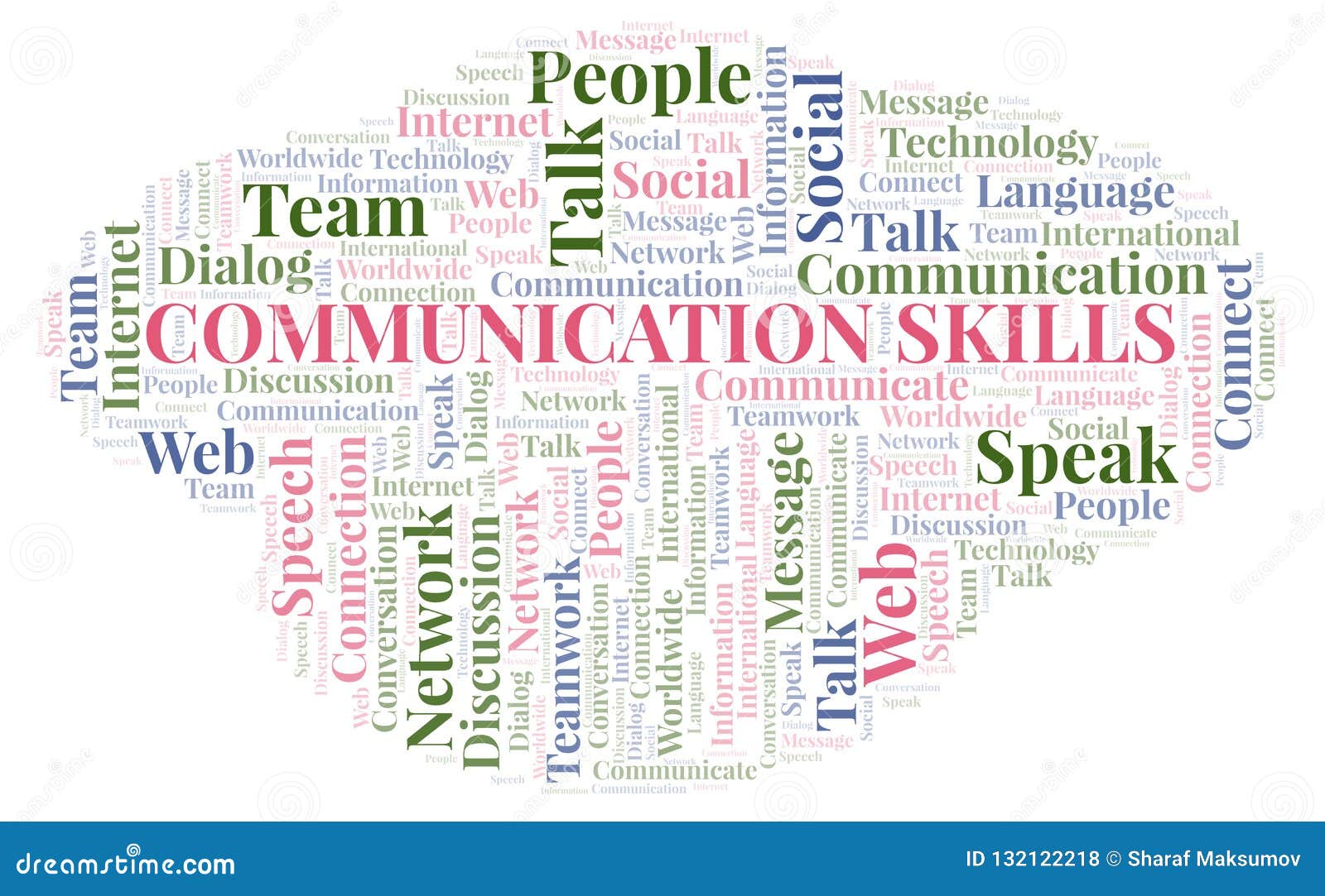 Communication Skills Word Cloud Stock Illustration - Illustration of ...