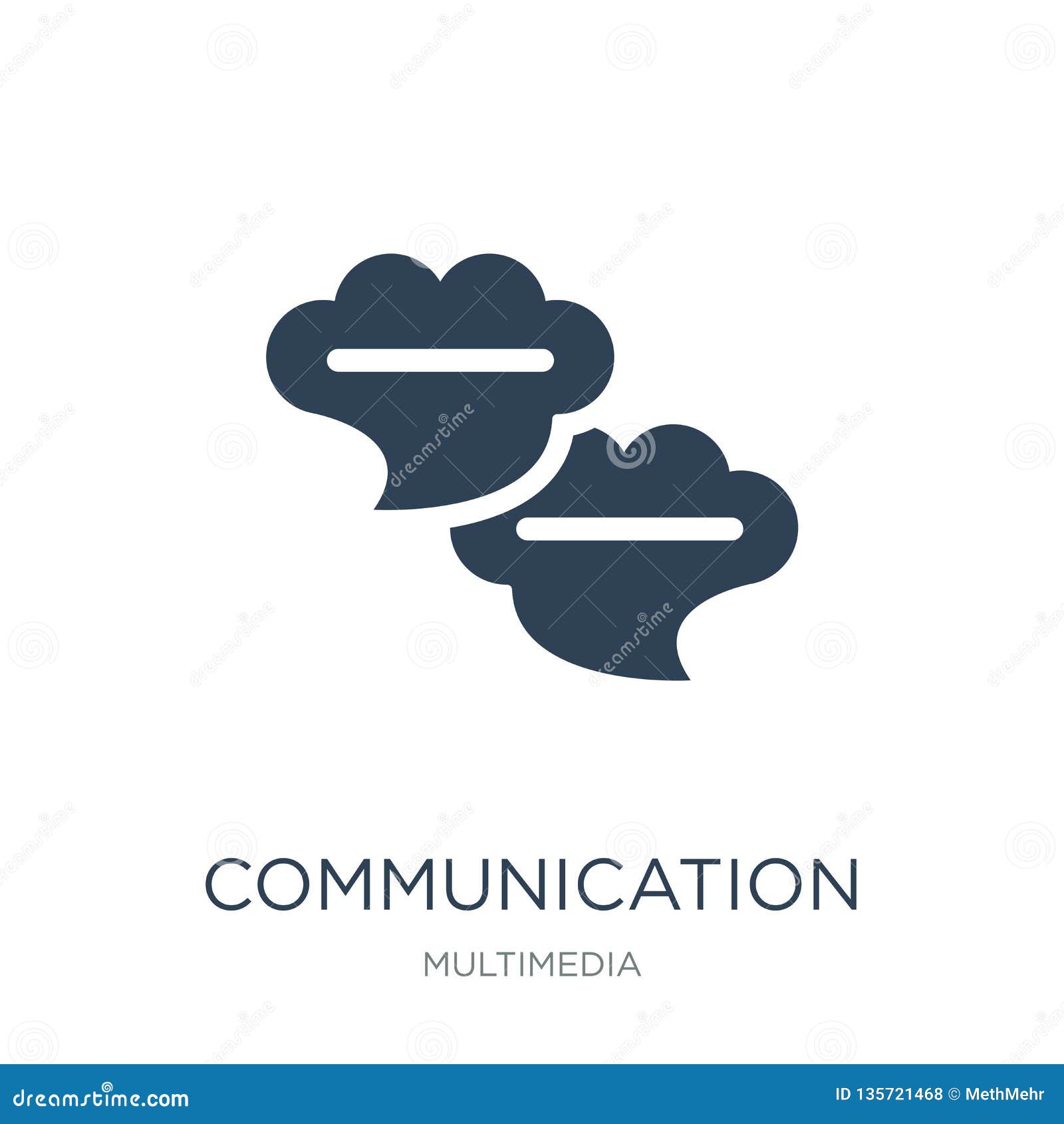Communication Speech Bubbles Icon in Trendy Design Style. Communication ...