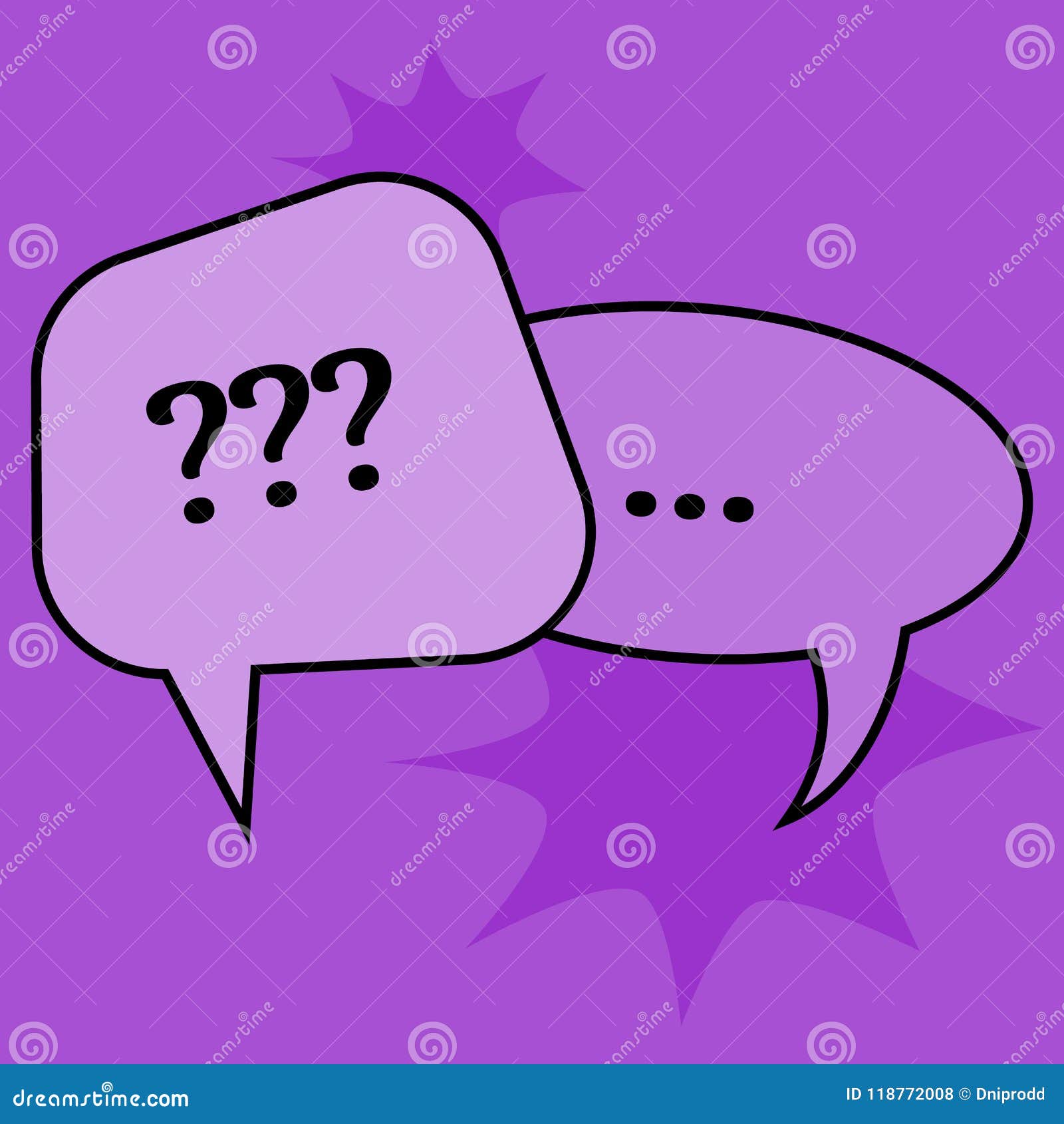 Communication Speech Bubbles on Purple Background Stock Vector ...