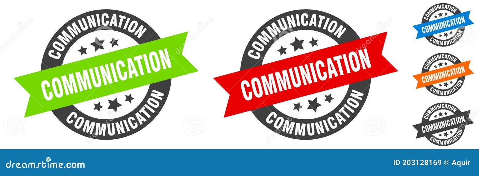 Communication Stamp. Communication Round Ribbon Sticker. Tag Stock ...