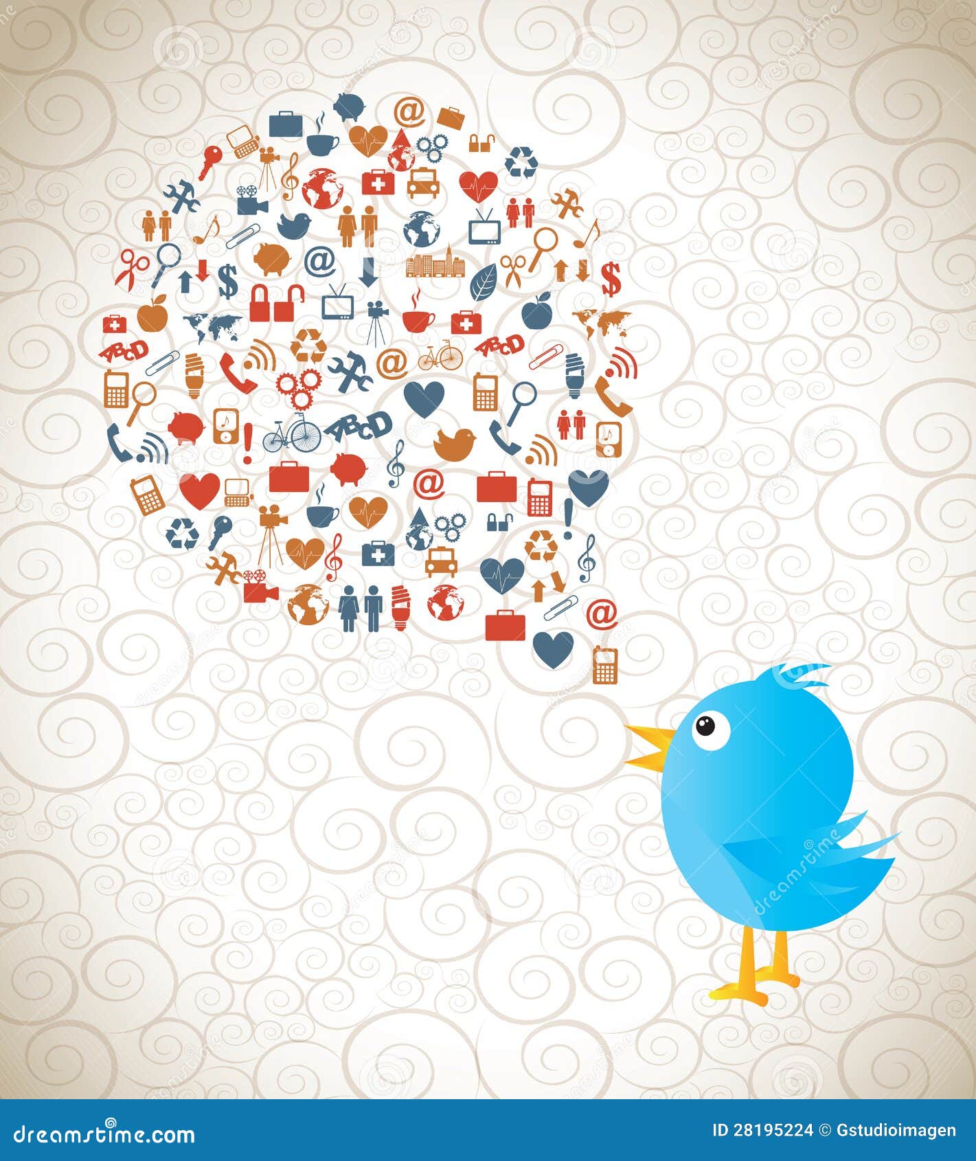 Communication symbols stock vector. Illustration of shadow - 28195224