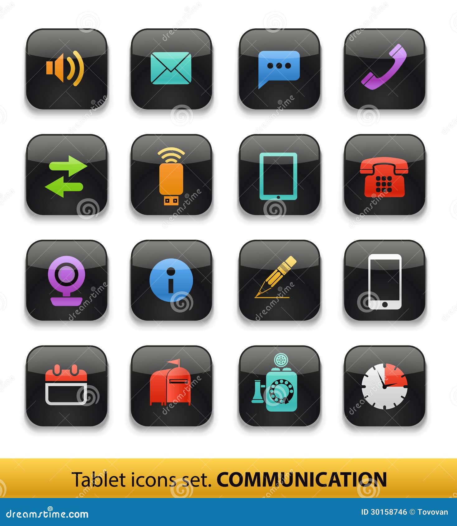 Tablet Buttons Collection on White Stock Vector - Illustration of ...