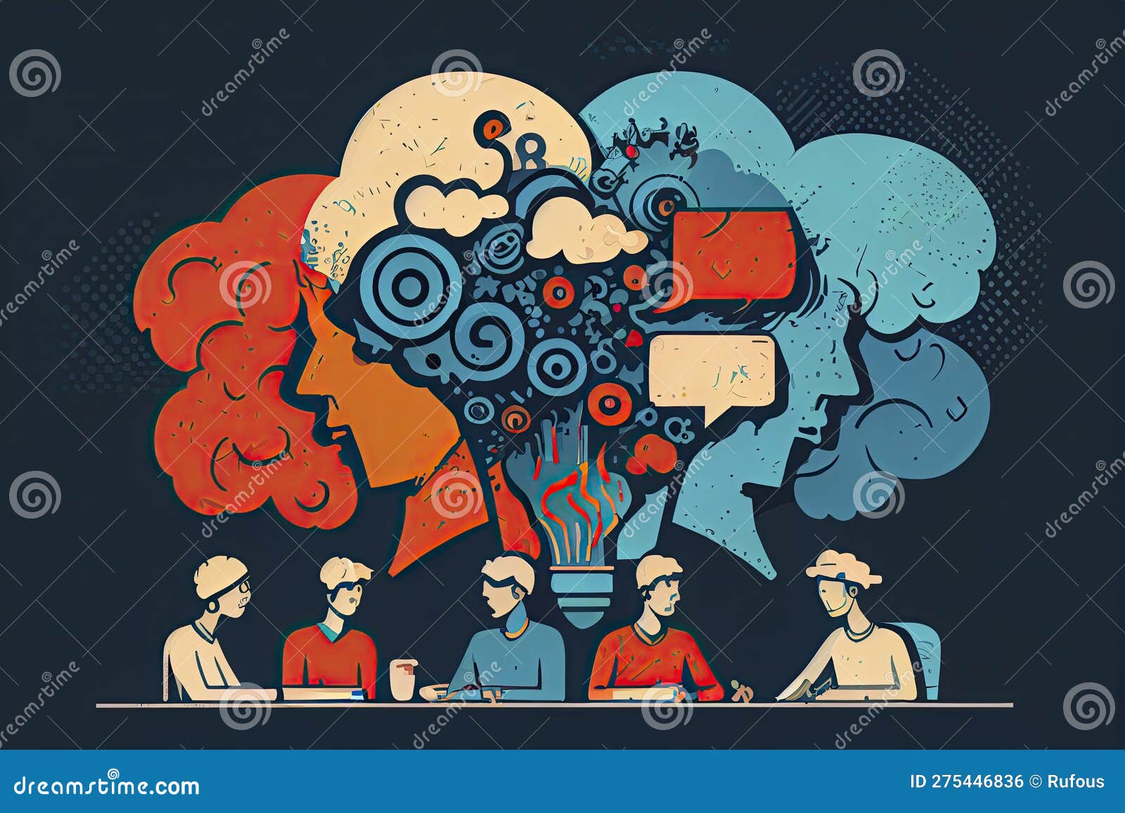 Communication & Teamwork Concept "brainstorming" Creative and ...