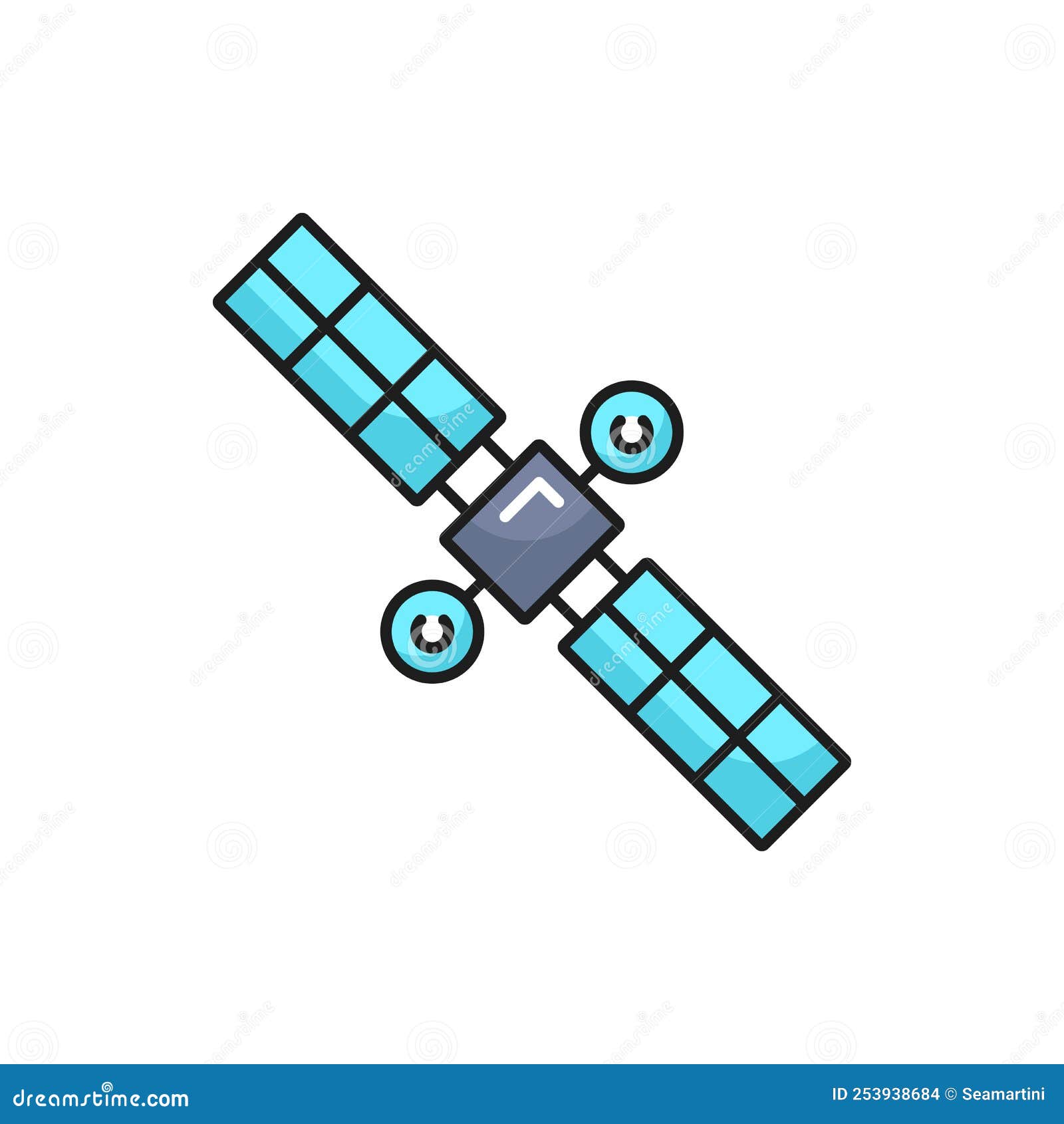 Communication Tech Outline Icon Space Satellite Stock Vector ...