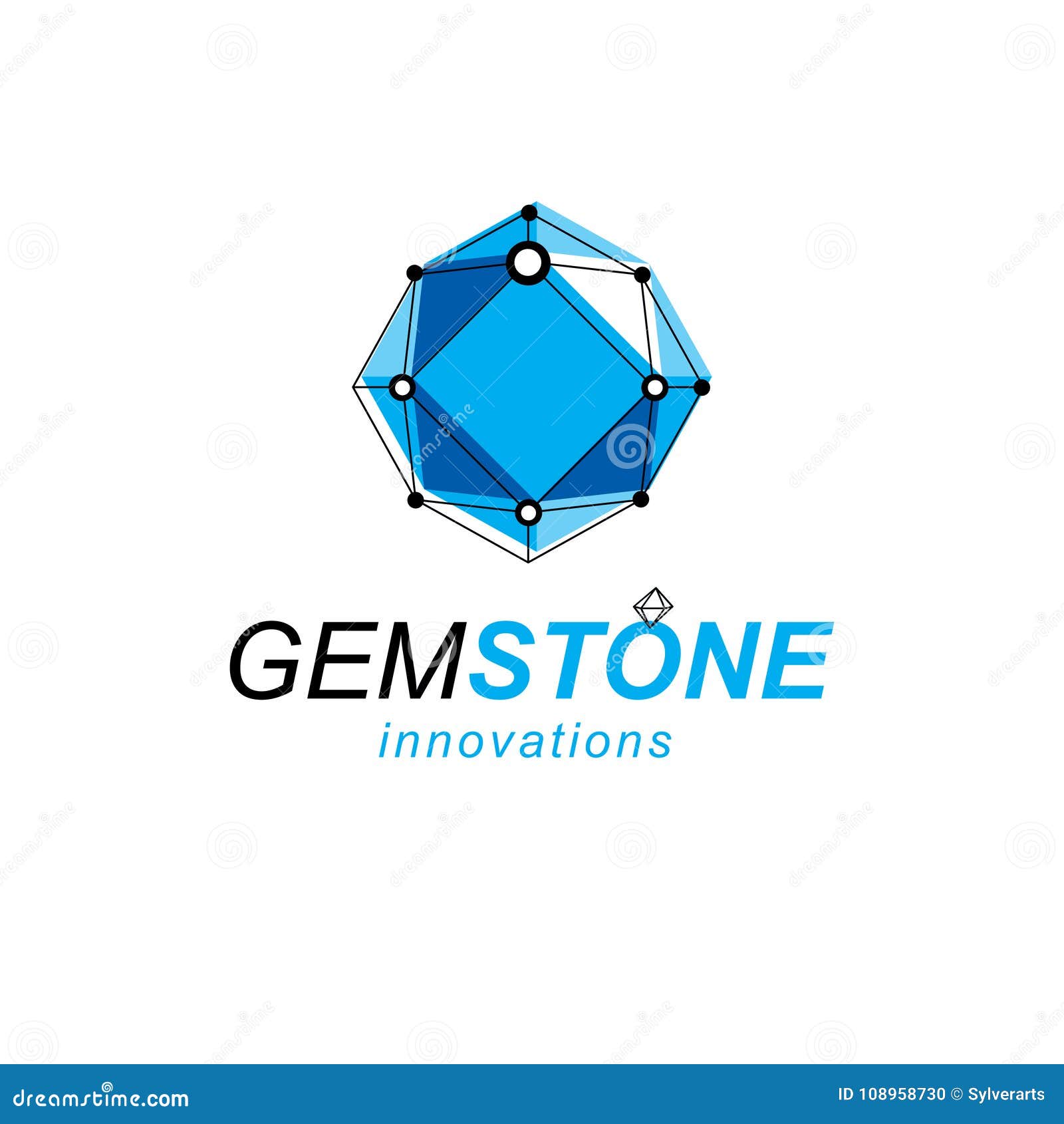 Communication Technologies Modern Logo. 3D Polygonal Geometric F Stock ...