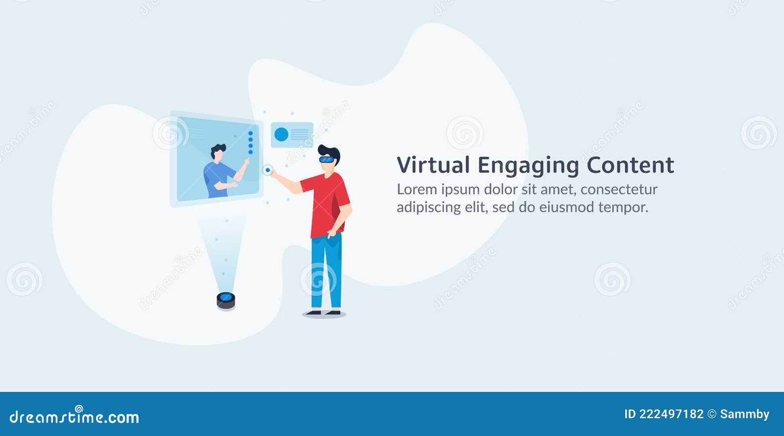 Man Using Virtual Reality Glass, VR Technology Experiencing 3d View ...