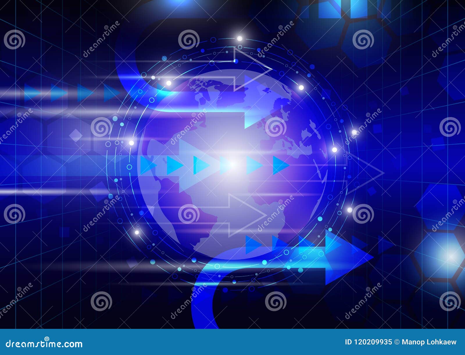 Communication Technology Background Concept with Globe Stock Vector ...