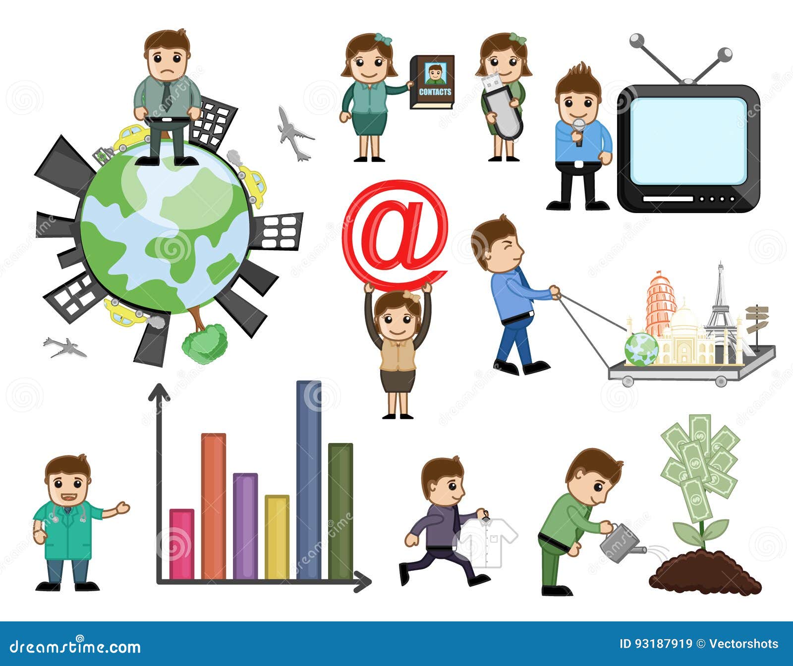 Communication and Technology Cartoon Graphics Stock Vector ...