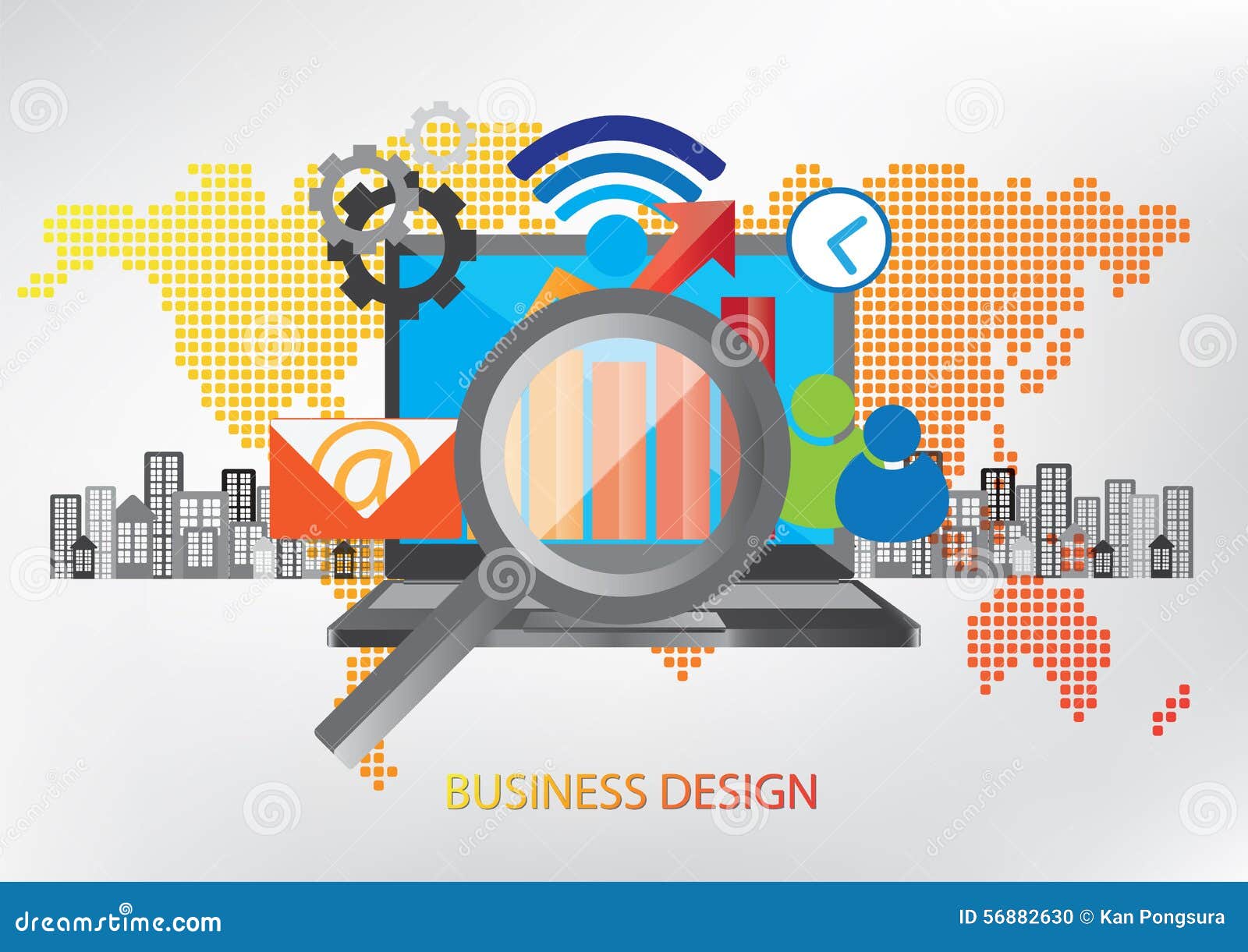 Communication Technology Design Concept Stock Vector - Illustration of ...