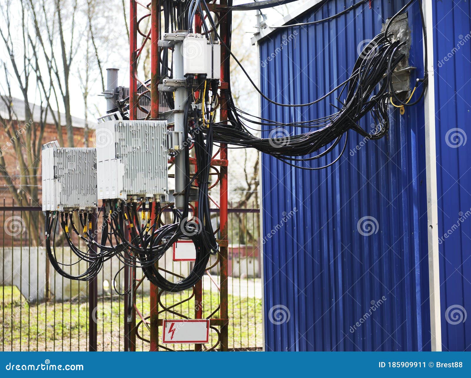 Communication Technology. Equipment on the Tower for Mobile ...