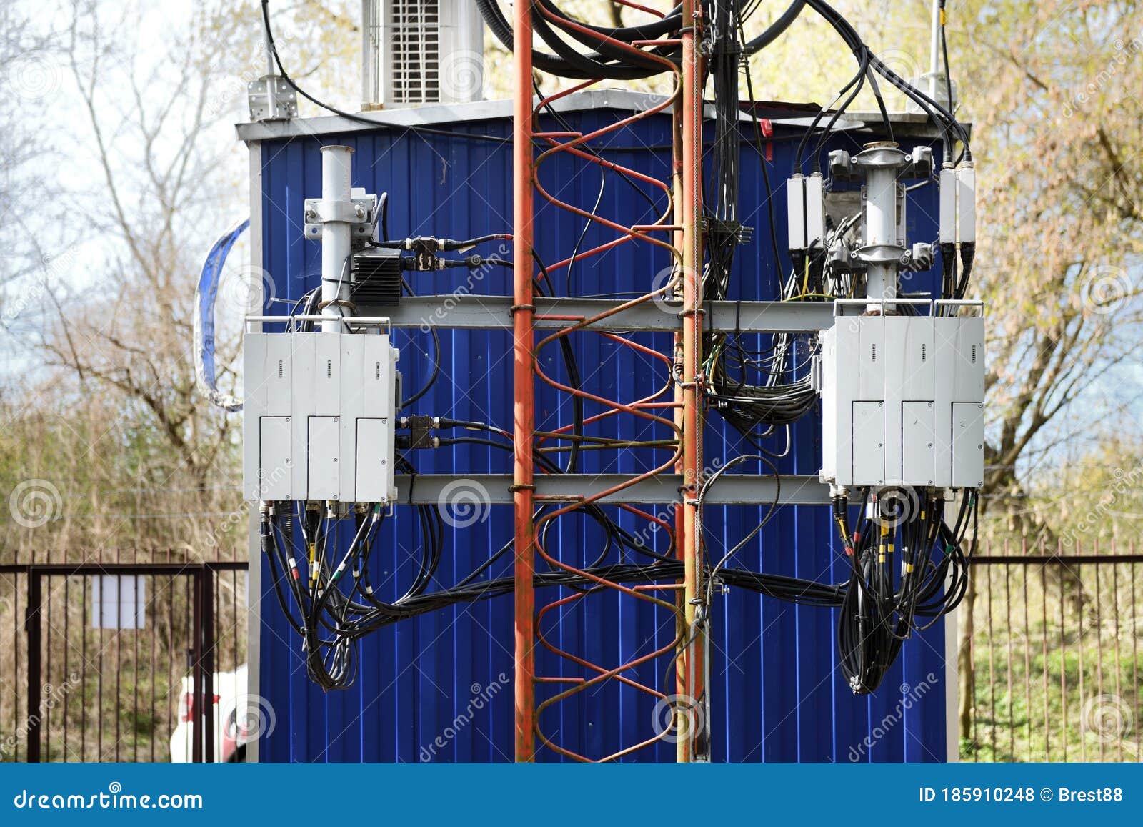 Communication Technology. Equipment on the Tower for Mobile ...