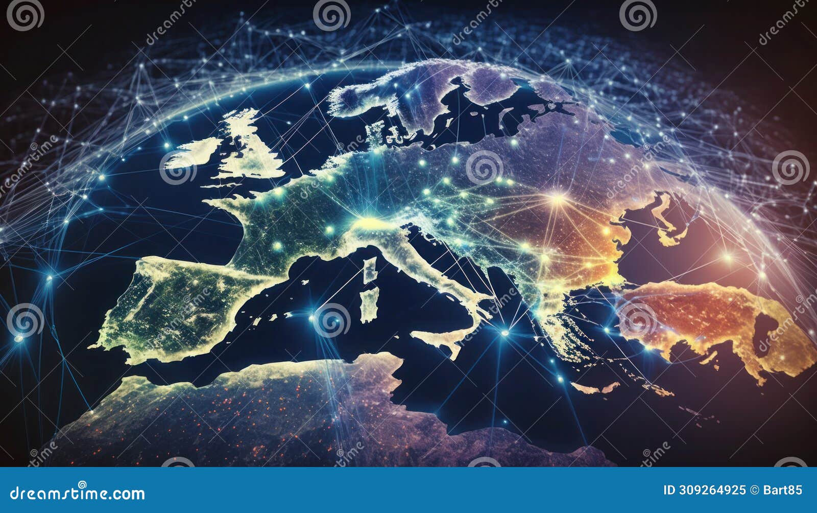 Communication Technology with Global Internet Network Connected in ...